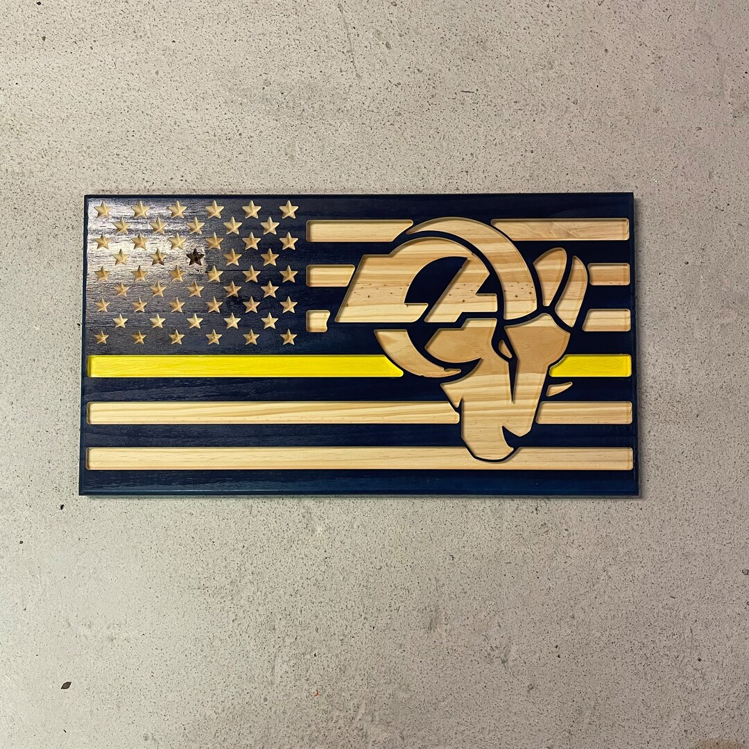 Los Angeles Rams Wood Flag, La Rams Wooden Flag, Rams American Flag ...