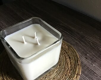 Square Glass Candle - Etsy