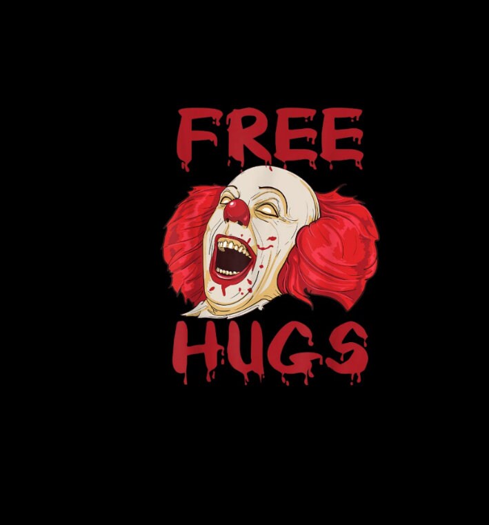 Free Hugs Halloween Evil Killer Scary Clown Horror Gift PNG | Etsy
