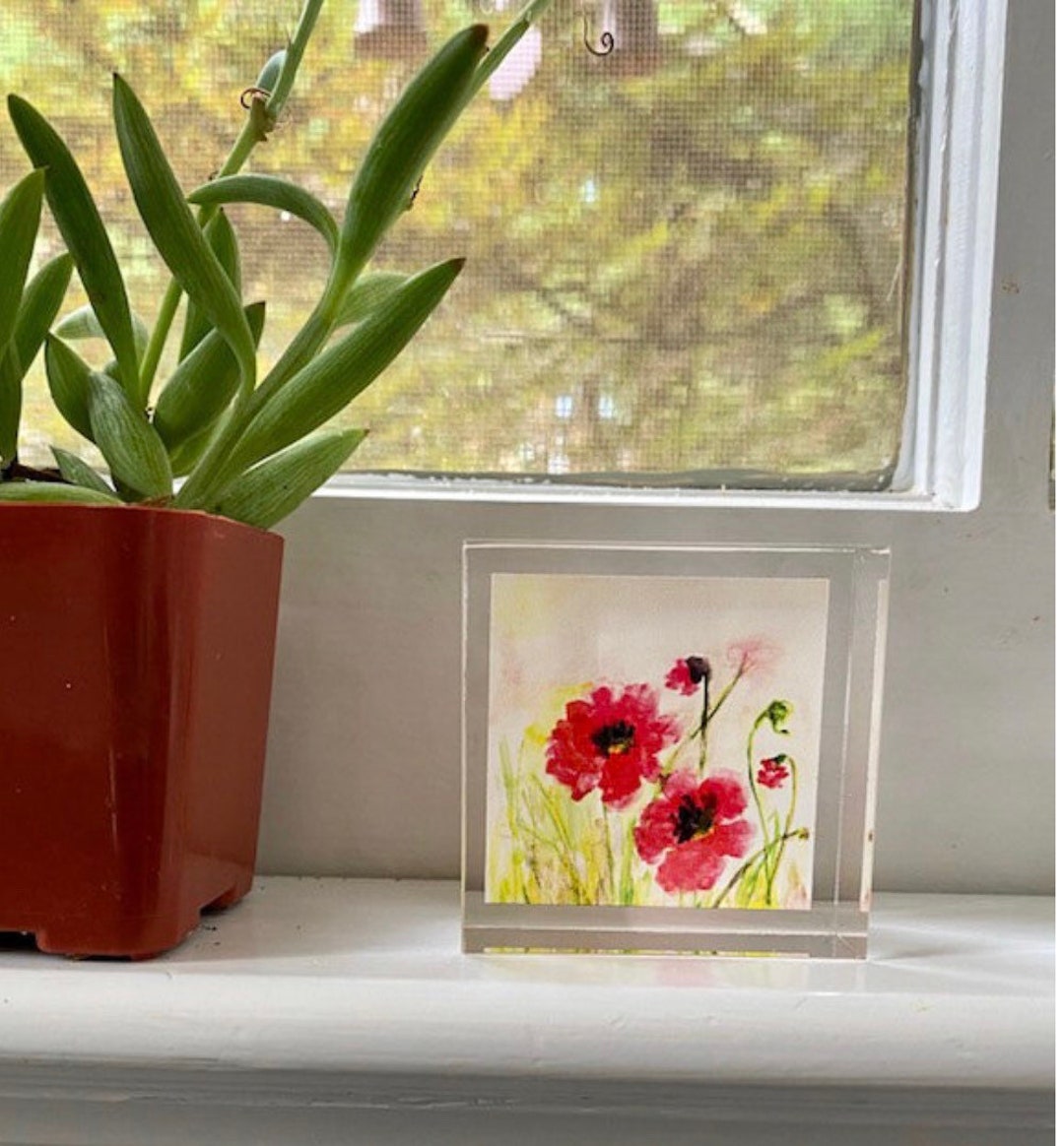 Pop of Color Art Block (poppies) - Etsy
