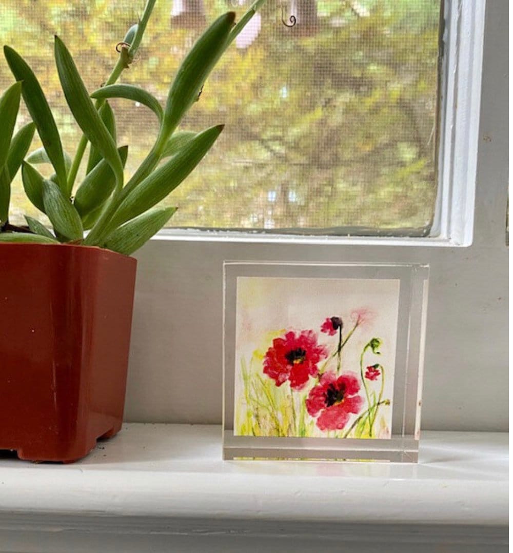 Pop of Color Art Block (poppies) - Etsy