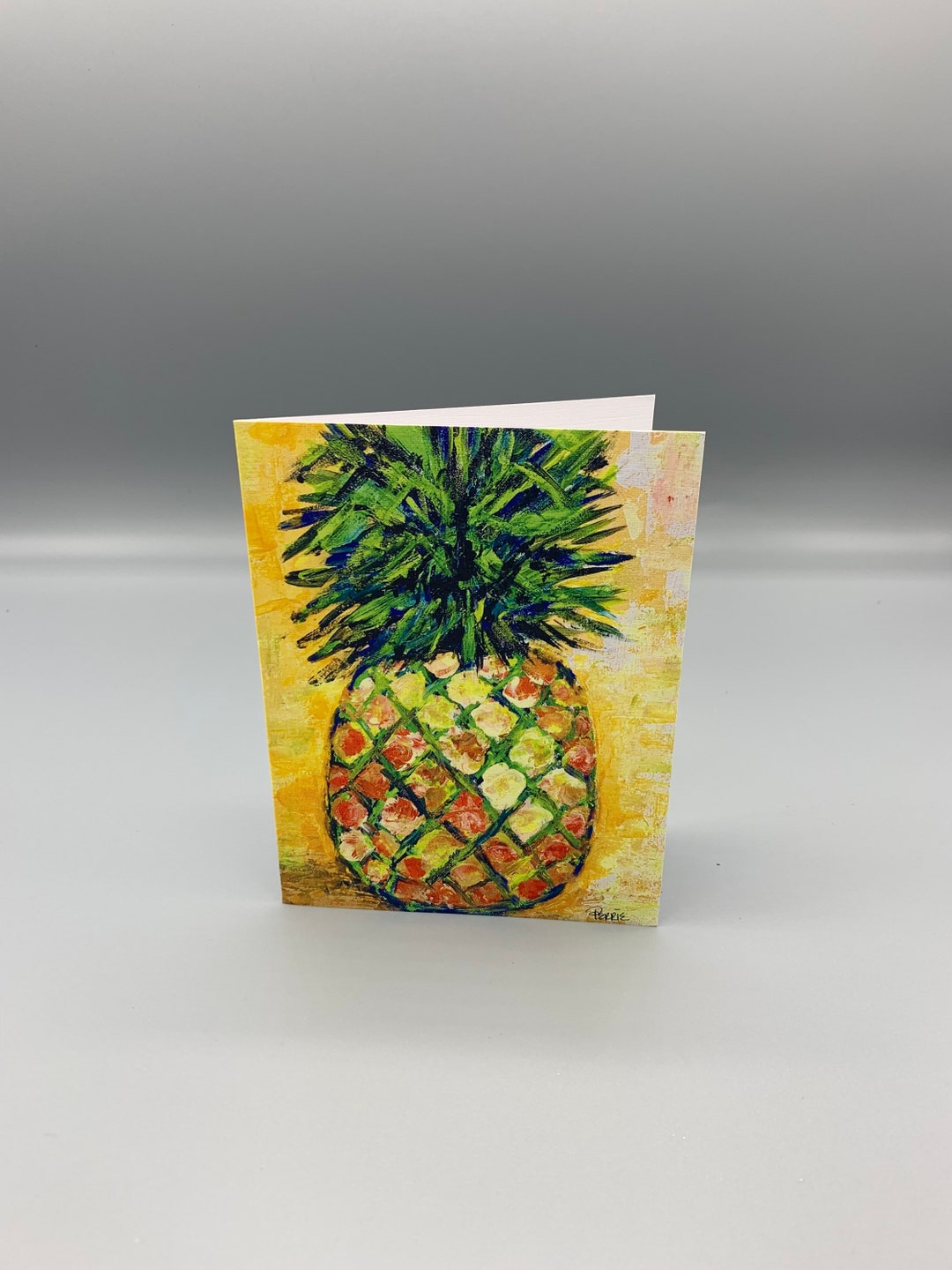 Set of 5 Sweet Pineapple Notecard Set (yellow) - Etsy