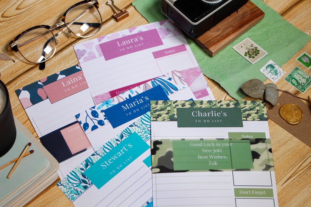 Personalised to Do Lists - Handmade - Stationery - Planner ...