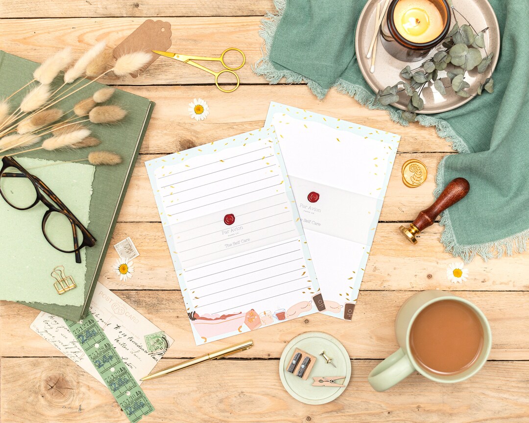 The Self Care Writing Paper - Penpal Paper - Stationery - Handmade ...