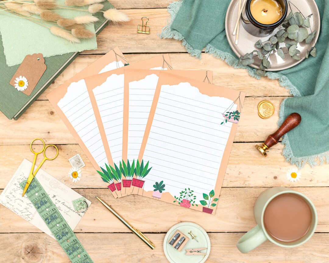 The Plants Writing Paper- Handmade - Stationery - Letter Writing ...