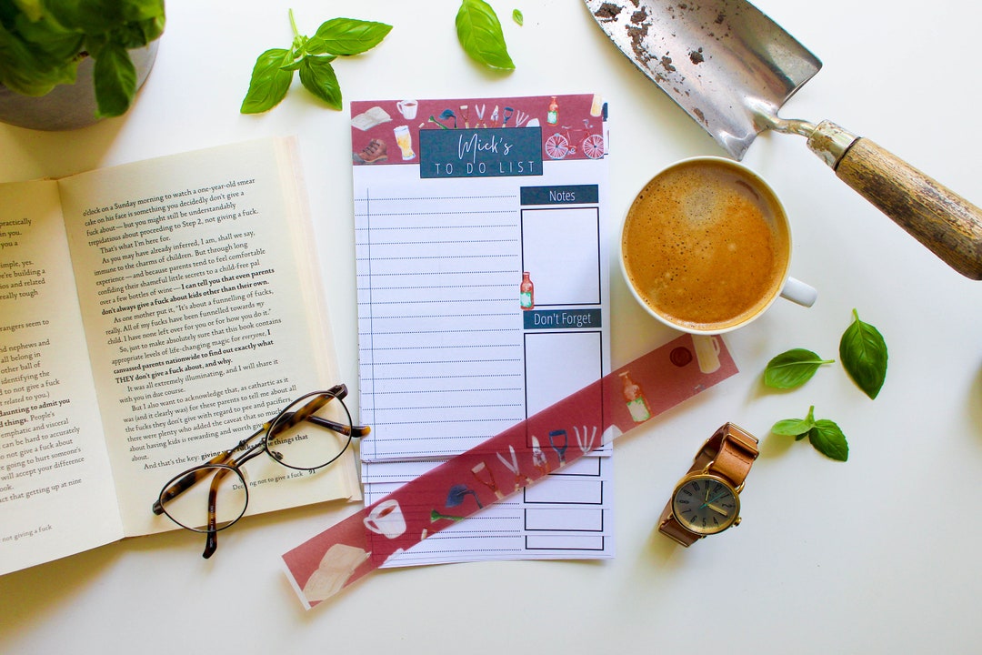 Personalised Men's to Do Lists Checklist Planner - Etsy