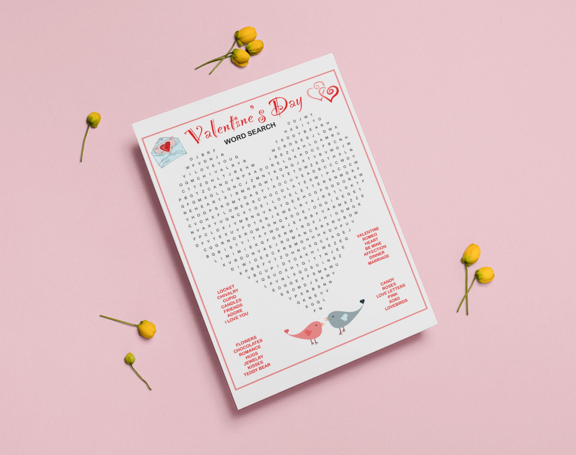 Valentine's Day Word Search & Word Scramble, Valentine's Game Bundle ...