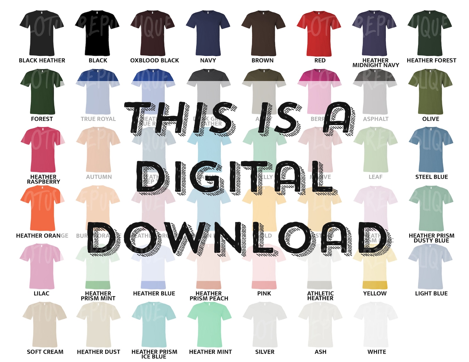 Bella Canvas 3001 Color Chart Bella Canvas Mockup T-shirt Printful ...