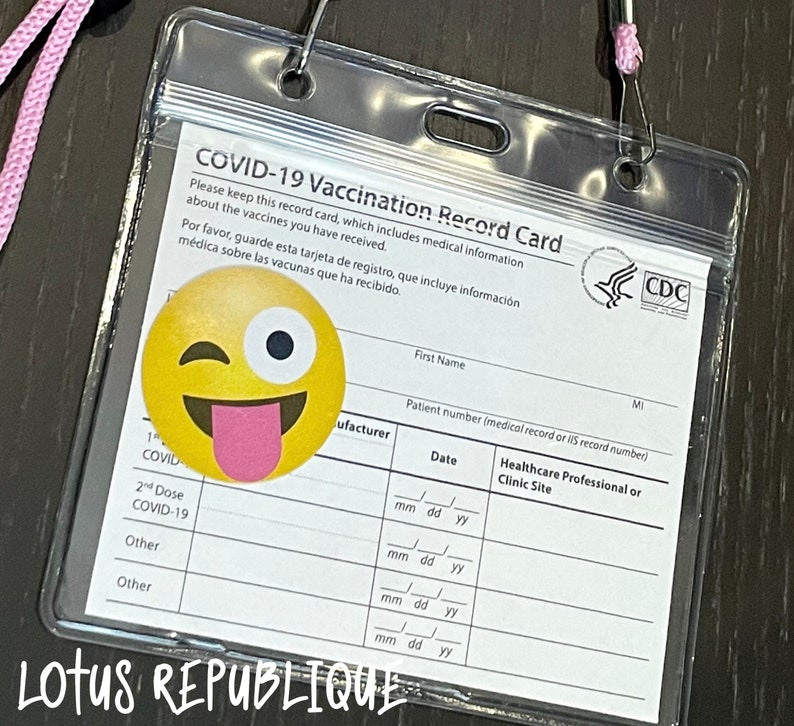 Vaccination Card Holder With Removable Privacy Sticker CDC - Etsy