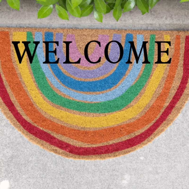 Rainbow Doormat - Etsy