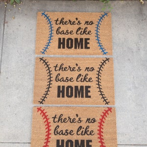 There's No Base Like Home Doormat, Baseball, Sports Themed, Welcome Mat ...