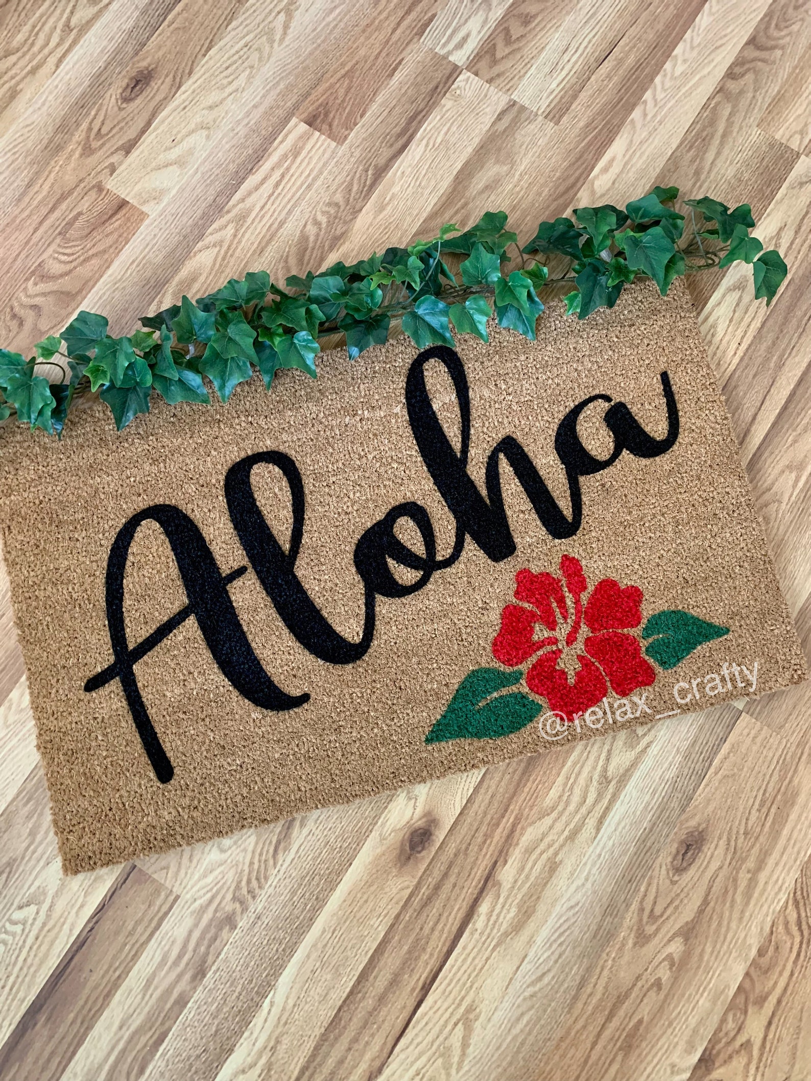 Aloha Doormat Hawaiian Doormat Hibiscus Mat Welcome Mat | Etsy