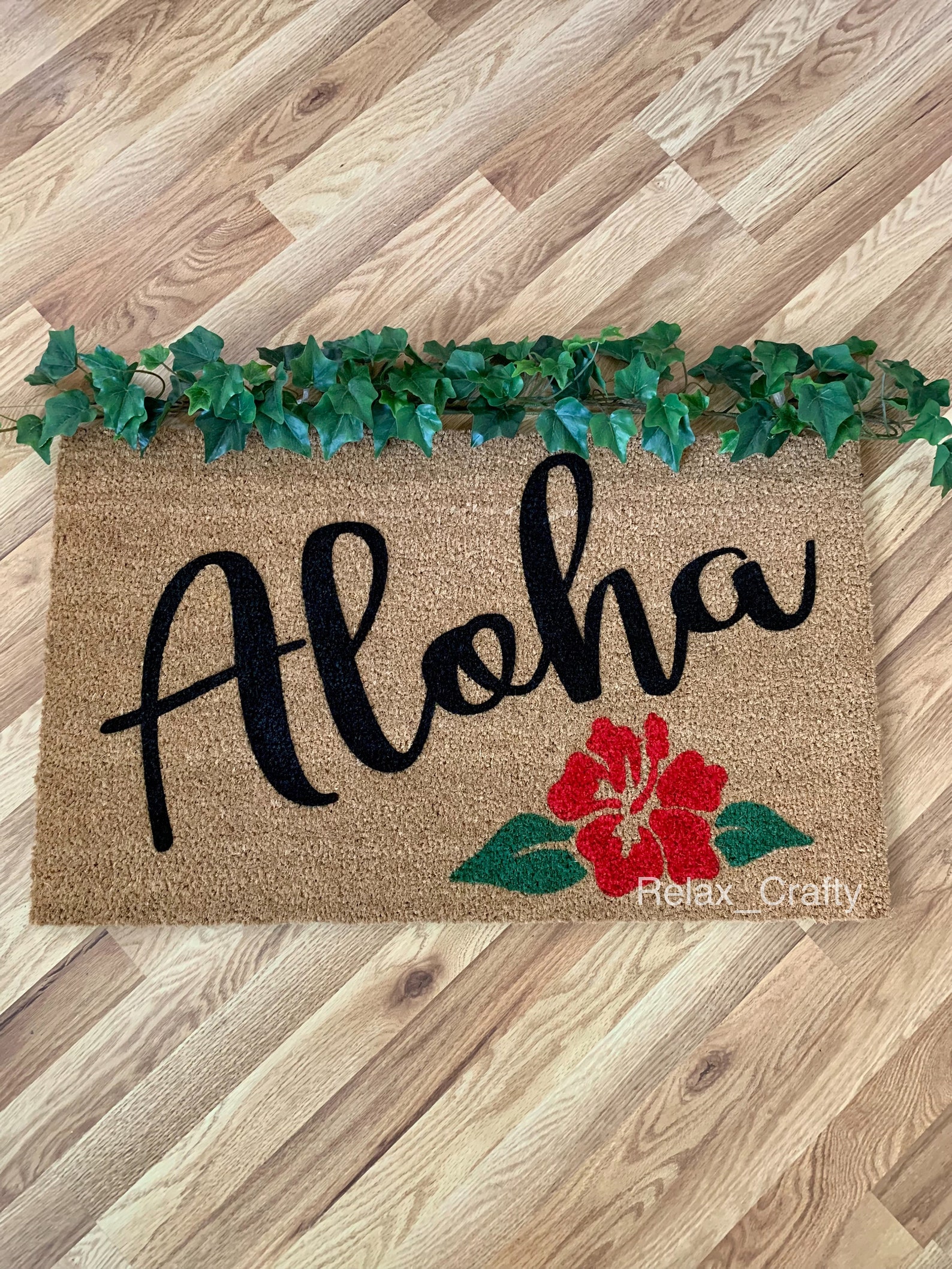 Aloha Doormat Hawaiian Doormat Hibiscus Mat Welcome Mat - Etsy