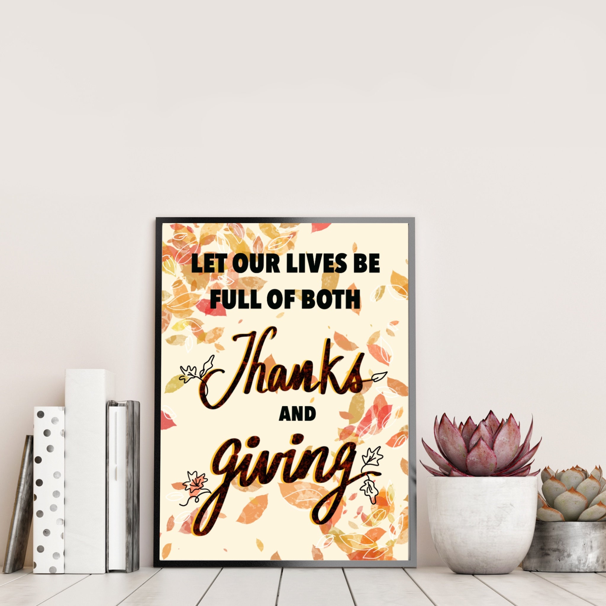 Thanksgiving Wall Art, Digital Download, JPG, Autumn Wall Art, Fall ...