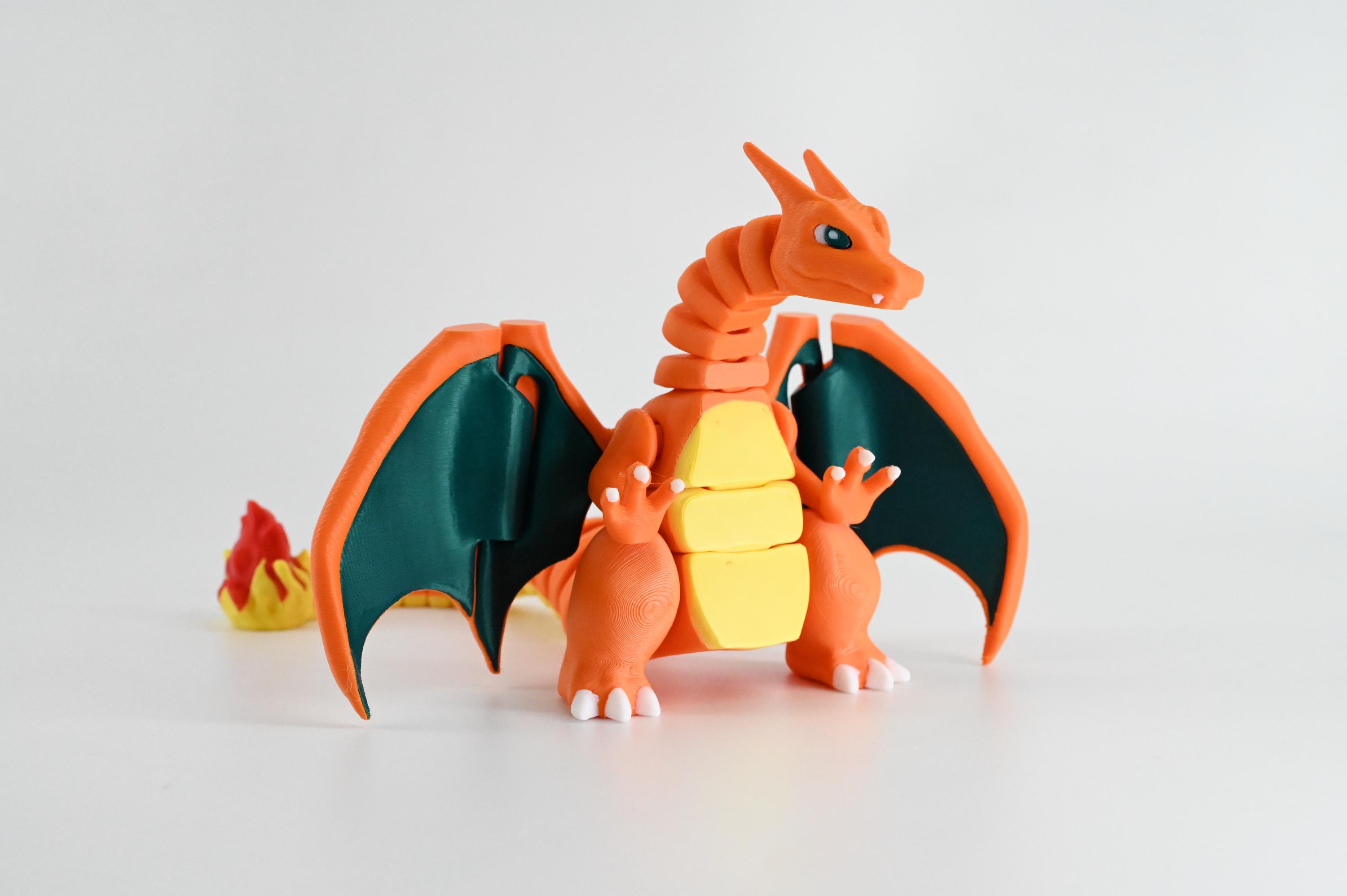 Charizard Articulated Flexi Fidget Toy, 3D Printed Desk Toy for Pokemon ...