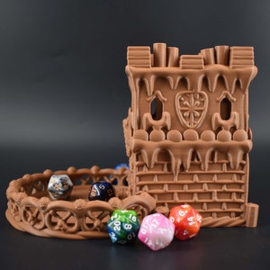 Gingerbread Dice Tower, 3D Printed in Festive Design, Includes Optional ...