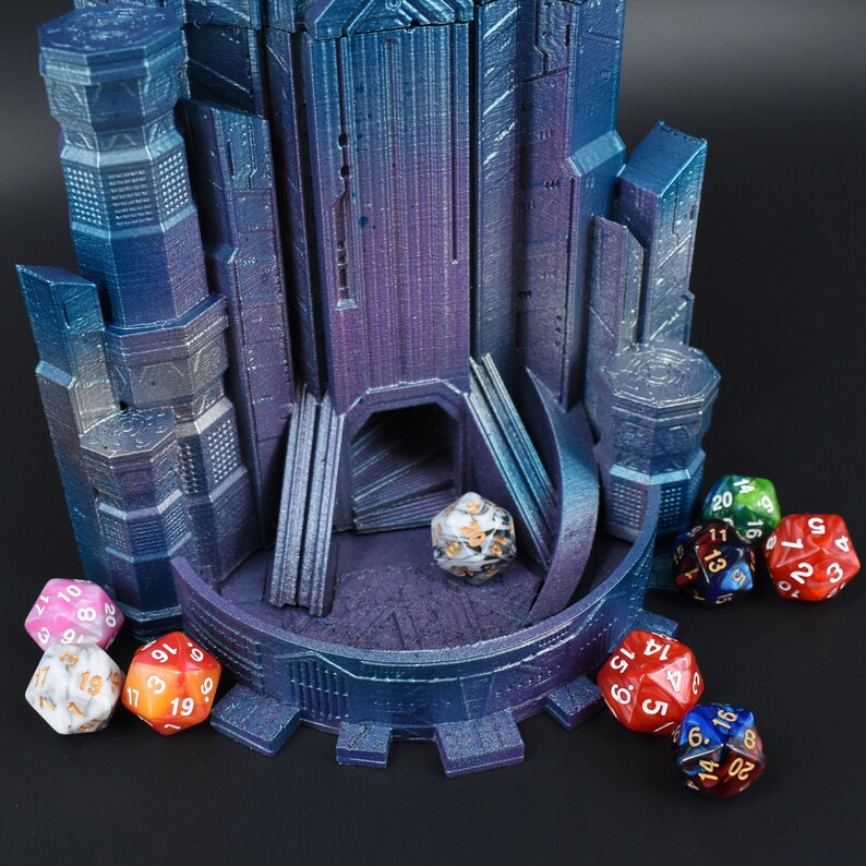 Cyberpunk City Dice Tower 3D Printed Over 30 Colors Hand - Etsy
