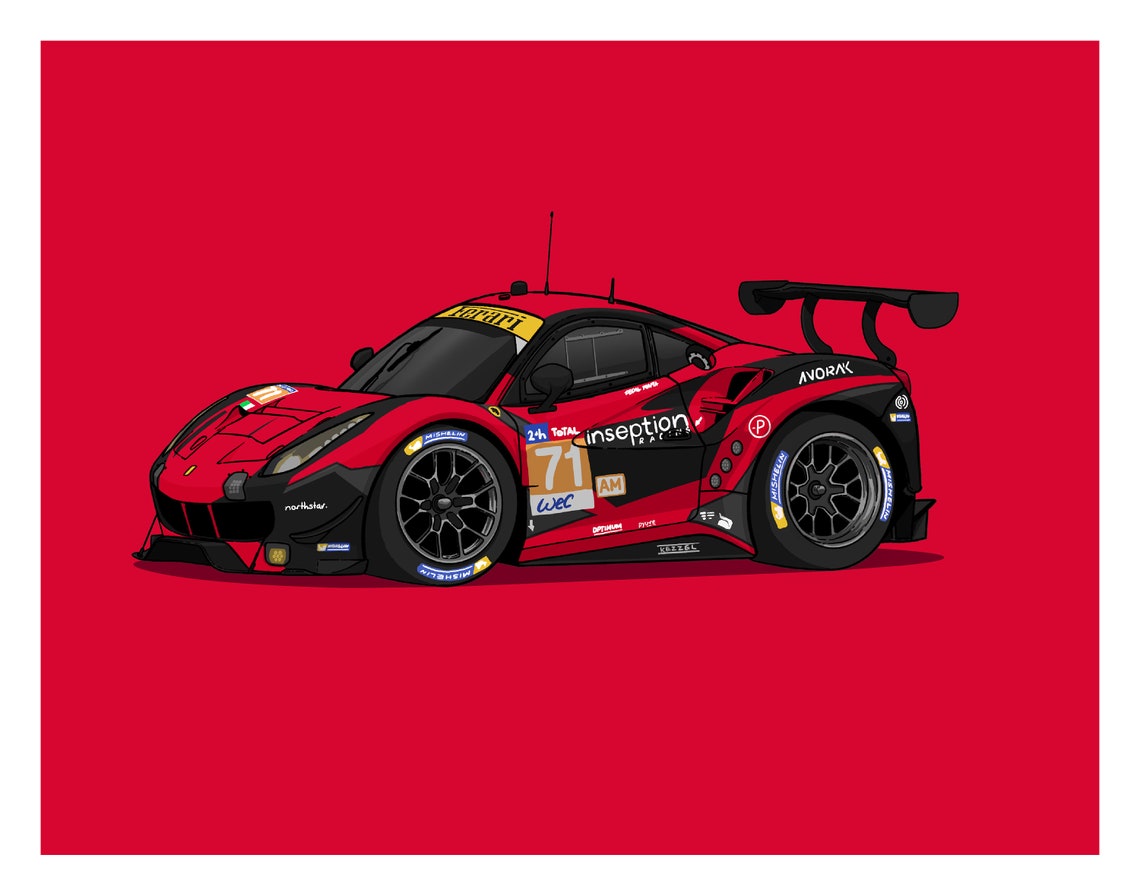 Ferrari 488 GTE Prints // Made to Order // Giclee Prints // Ferrari ...