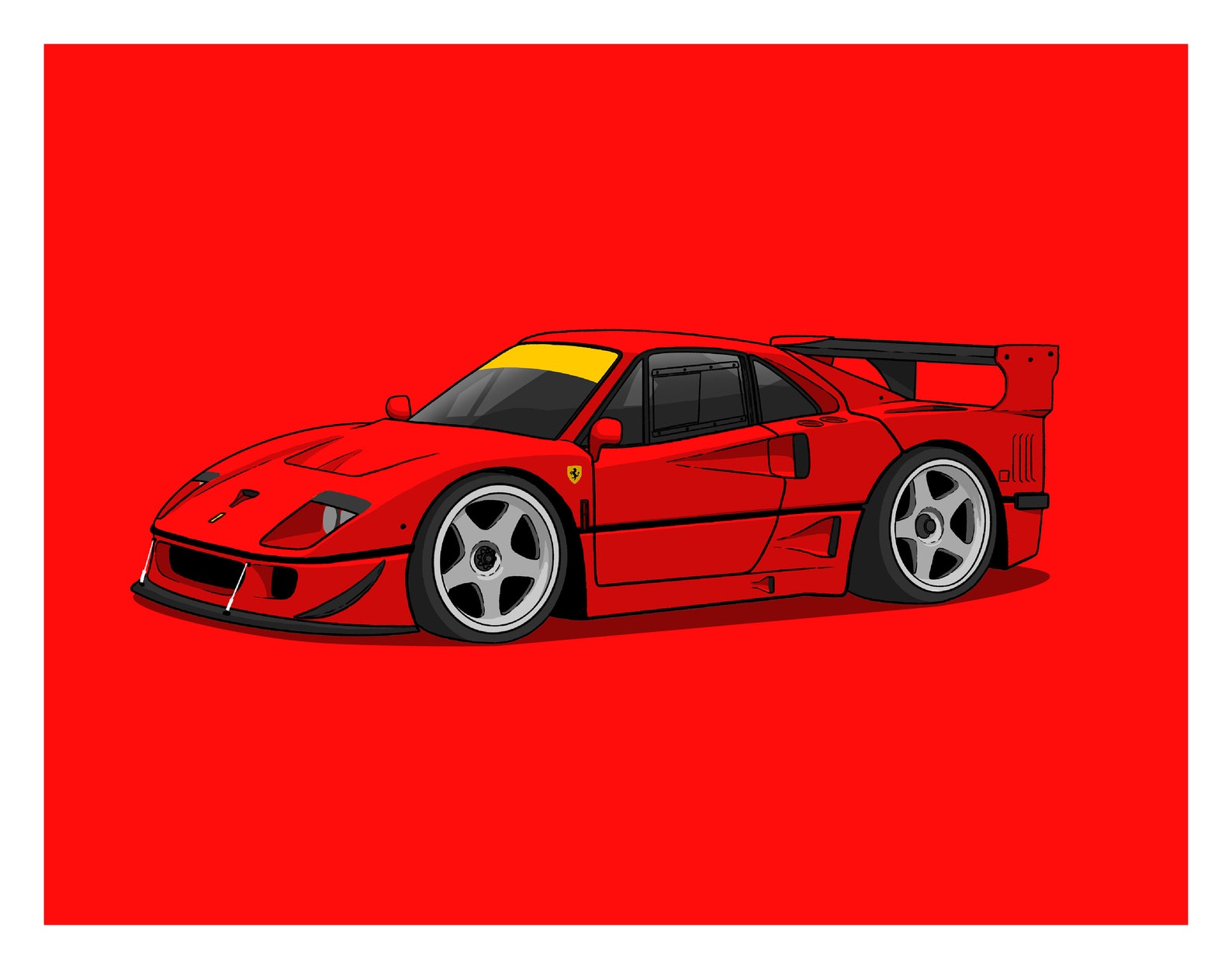 Ferrari F40 LM Prints // Made to Order // Gifts for Kids // Kid Gifts ...