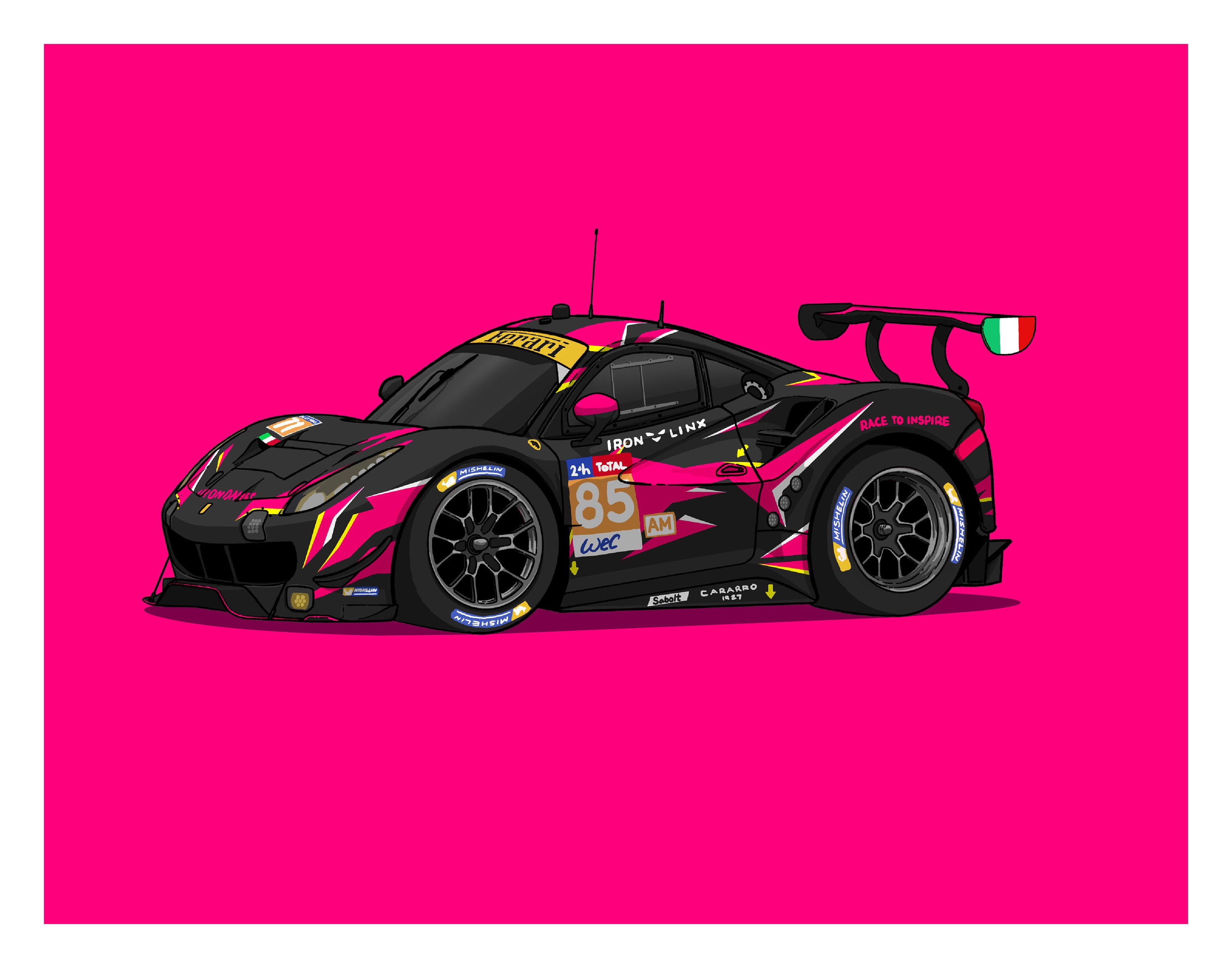 Ferrari 488 GTE Prints // Made to Order // Giclee Prints // Ferrari ...