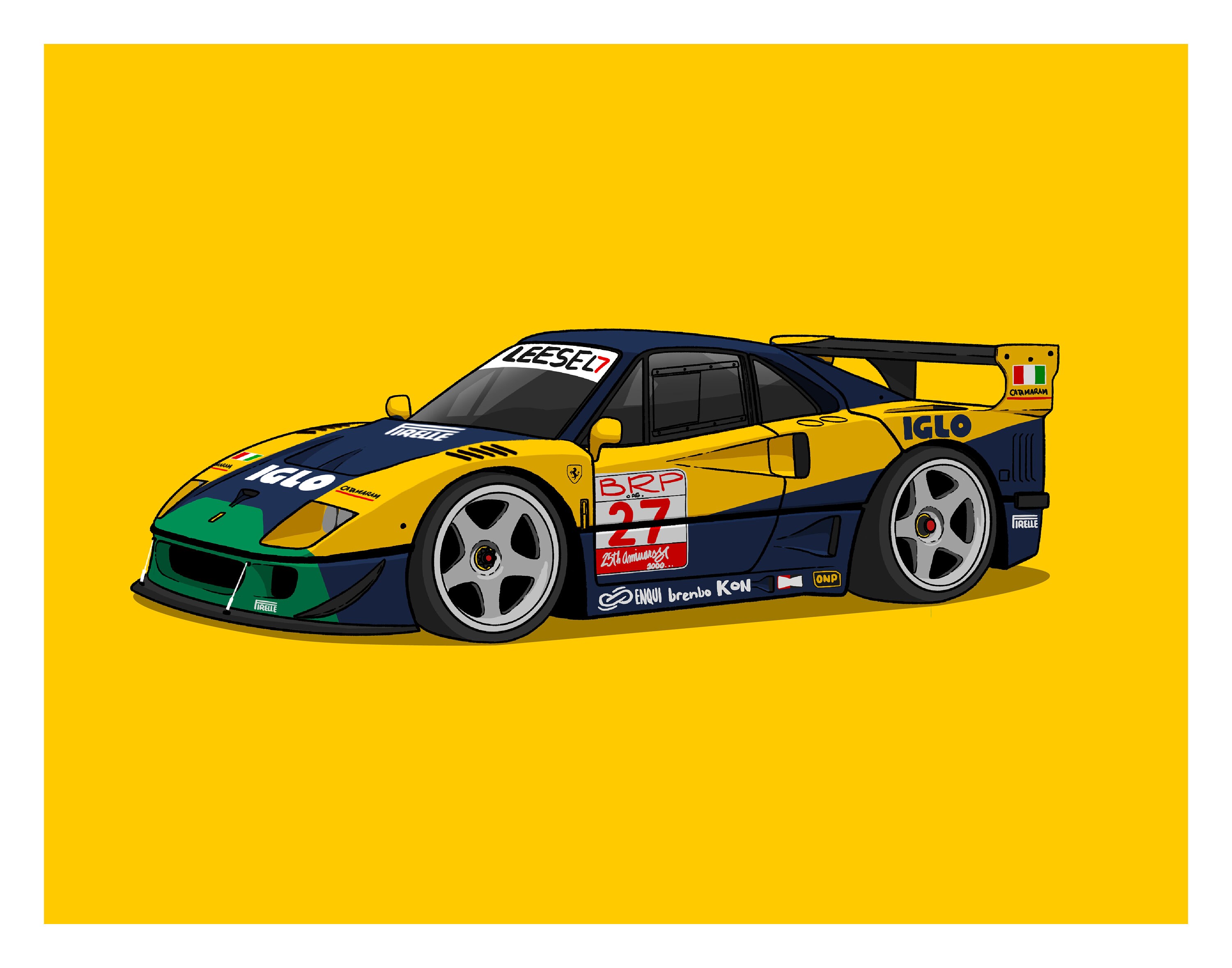 Ferrari F40 LM Prints // Made to Order // Gifts for Kids // Kid Gifts ...
