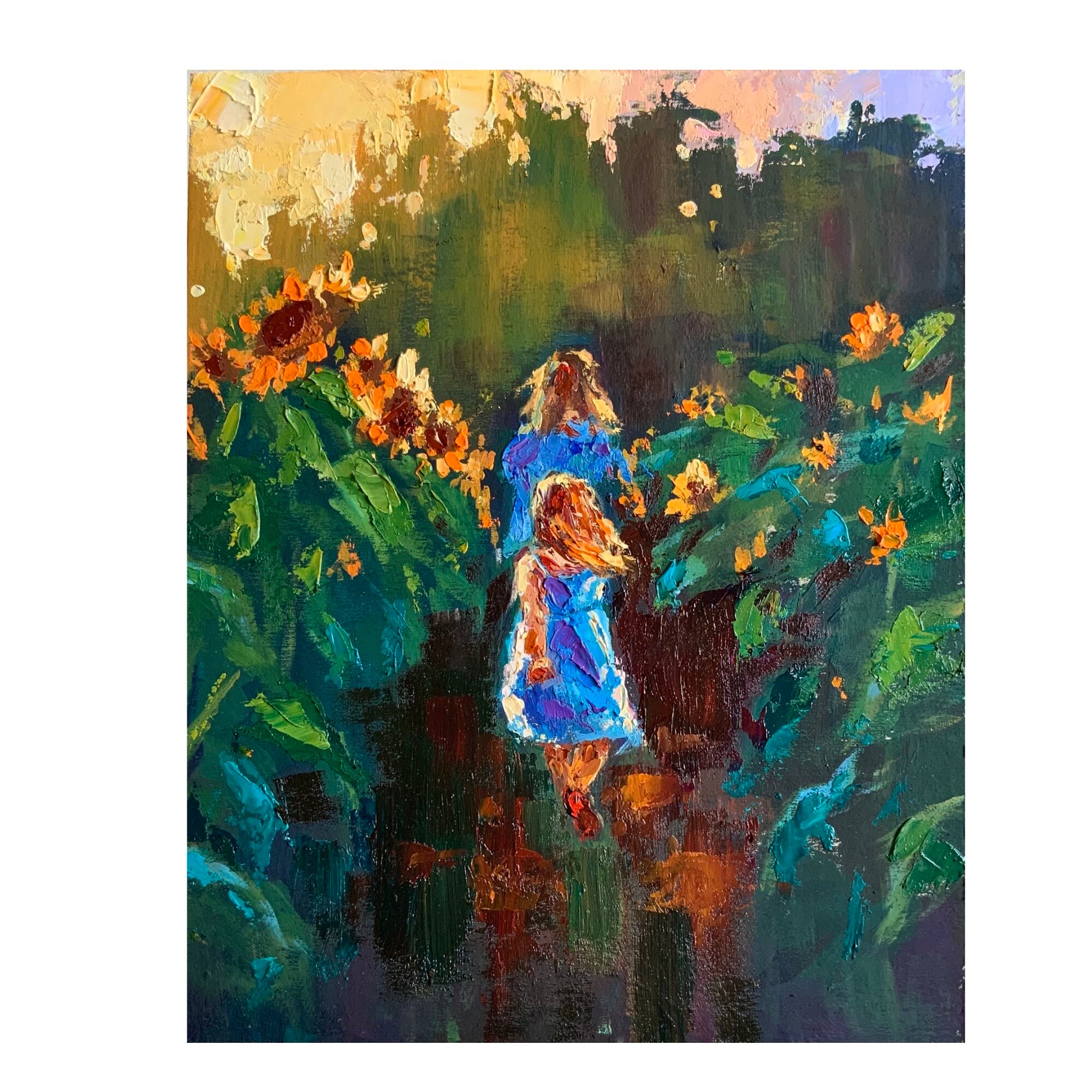 Mom and Daughter Painting Original Oil Painting Sisters Art - Etsy