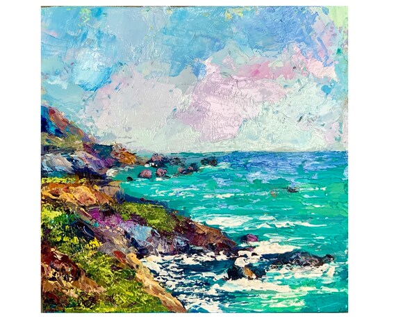 California coast painting Original painting impasto painting | Etsy