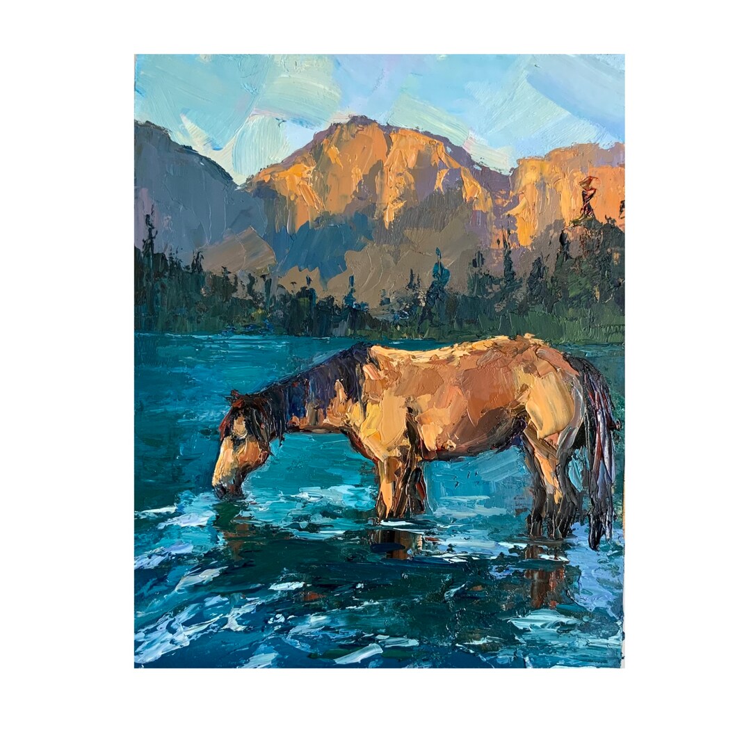 Cowboy Painting Western Original Art Horse Painting Original - Etsy