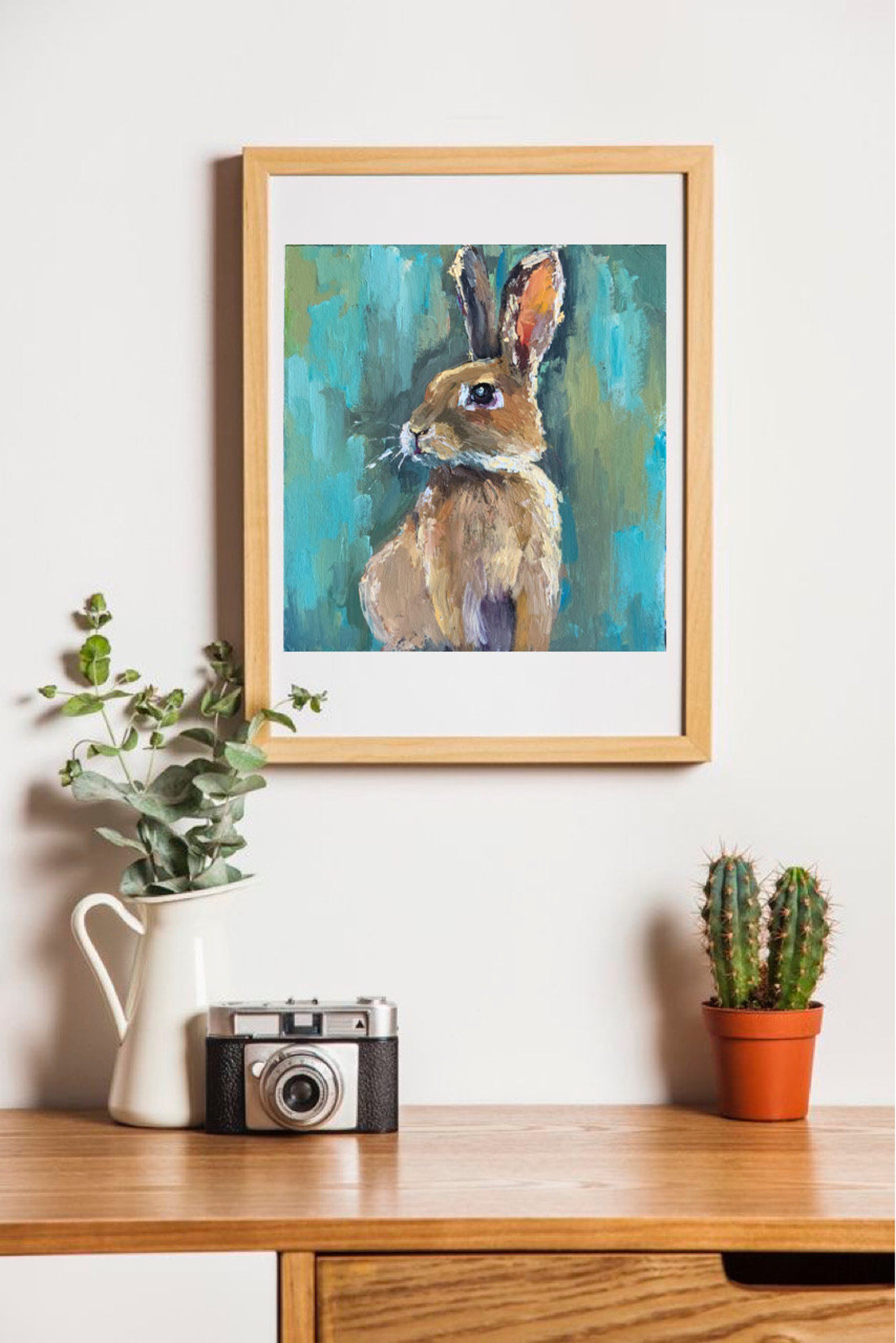 Hare Painting Original Oil Painting 8 by 7 Hare Portrait Lover - Etsy