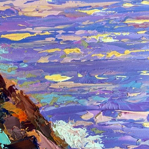 Michigan Painting Pictured Rocks Original Art Lake Superior Impasto Oil ...