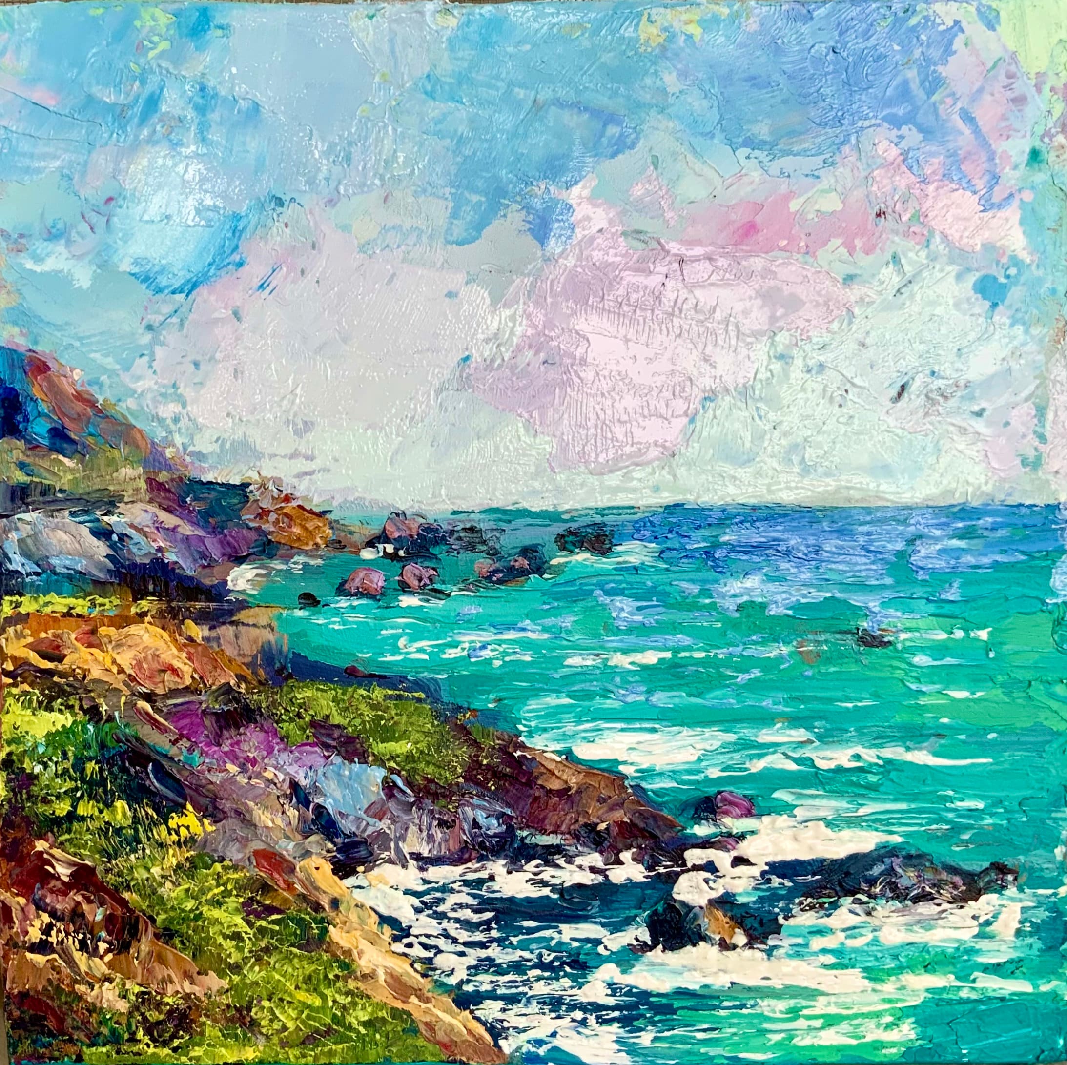 California coast painting Original painting impasto painting | Etsy