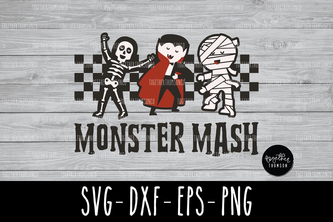 Monster Mash Halloween Dancing Monsters-svg, DXF, EPS, Png- Cut File ...
