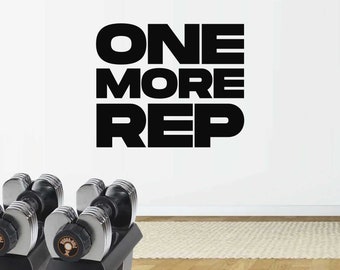 One More Rep Gym Quote Wall Decal Art Sticker Vinyl Home Decor Girls ...