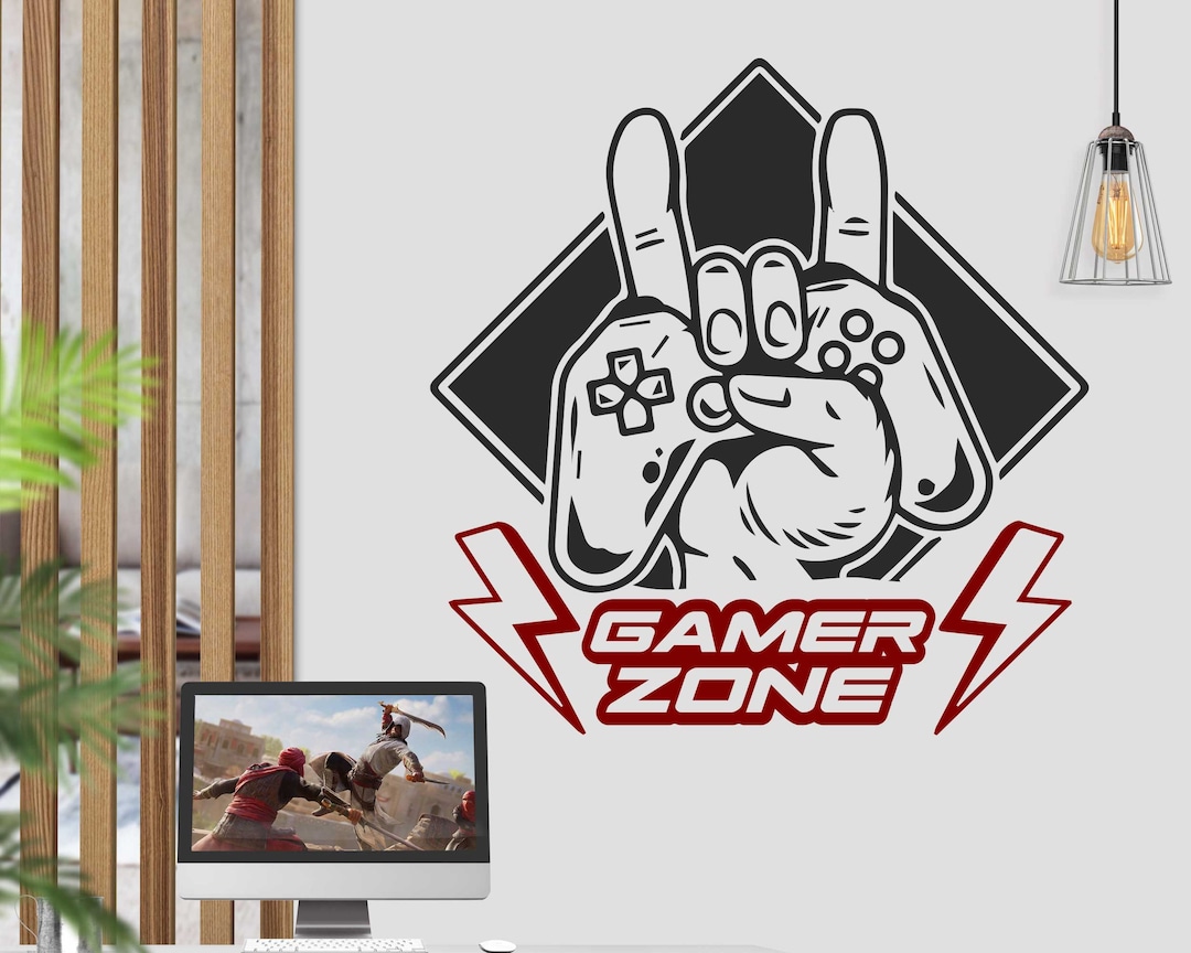 Gamer Zone Wall Decal Sticker Gamer Room Decor Vinyl Wall - Etsy