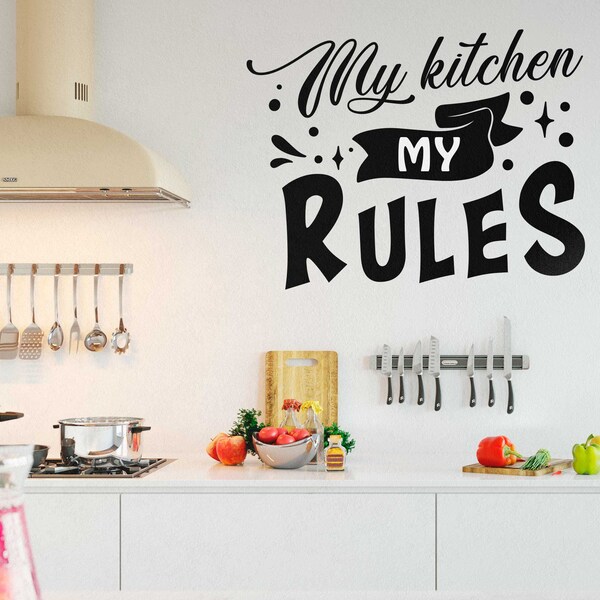 Funny Kitchen Rules Wall Decal - Etsy