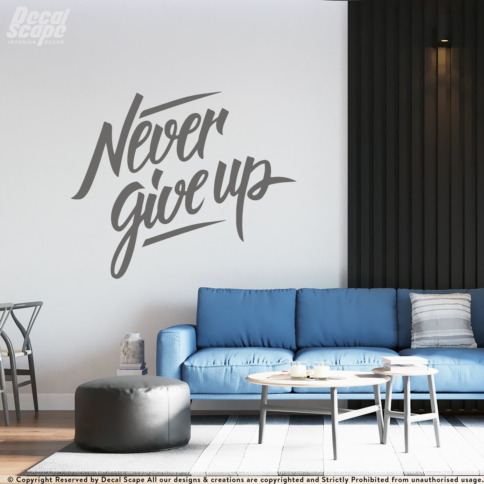 Motivational Quote never Give Up Office Wall Mural | Etsy