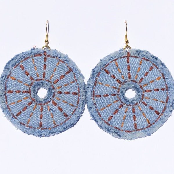 Denim Earrings - Etsy