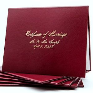 wedding certificate folder