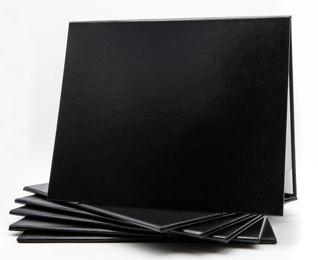 Solid Color Document Cover Folio | Non-padded Blank Faux Leather Holder ...