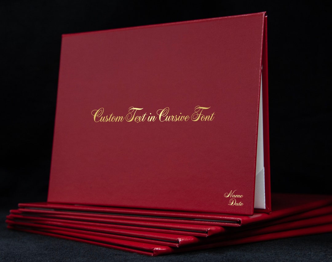 Classic Tent Style Document Cover With Custom Text in Cursive Font ...