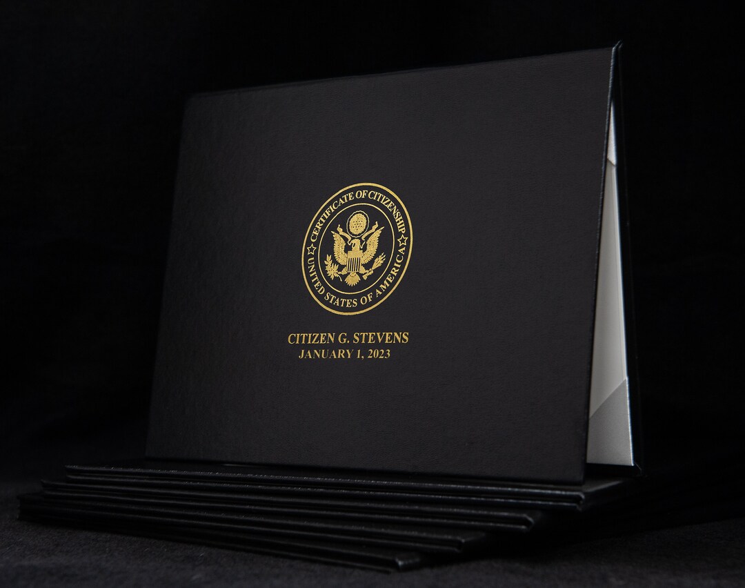 US Citizenship Certificate Cover customizable Hardback Textured ...