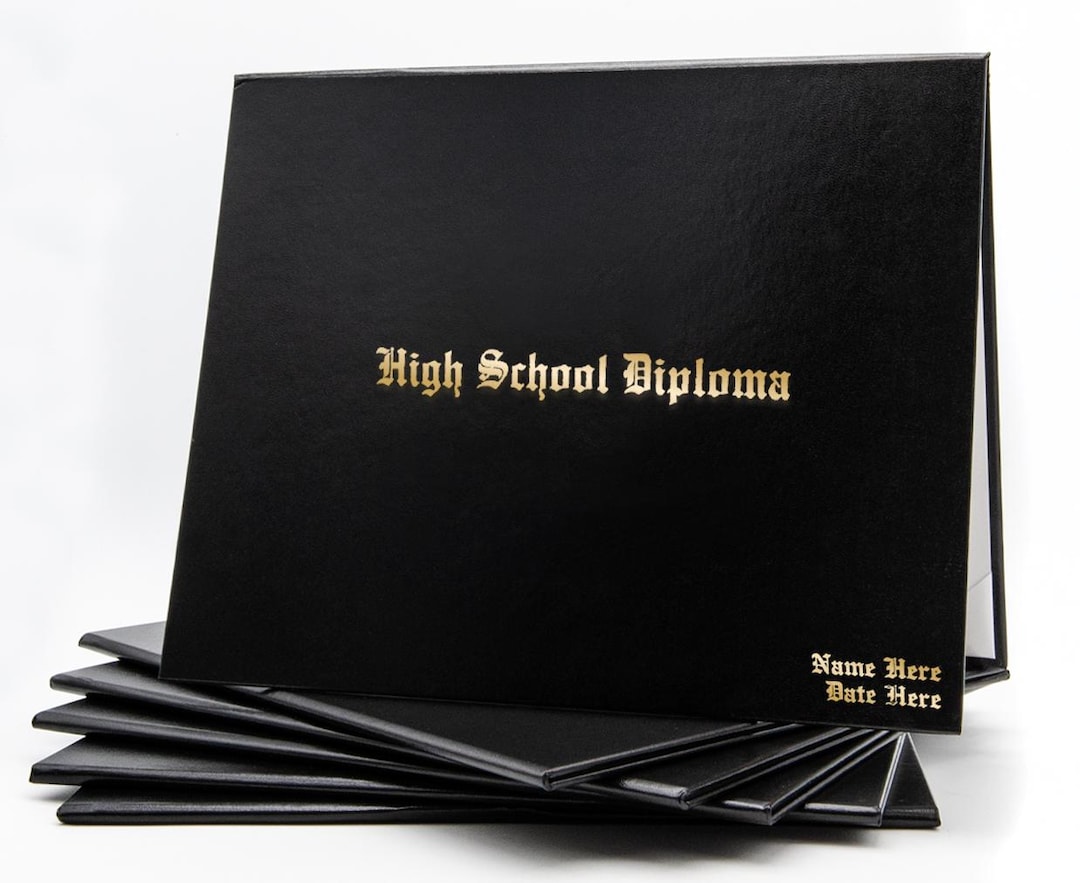 Personalized High School Diploma Cover | Old English Font on Non-padded ...