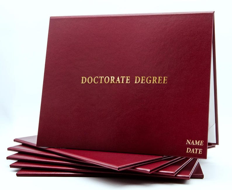Personalized Document Cover for Doctorate Degree | Non-padded Faux ...
