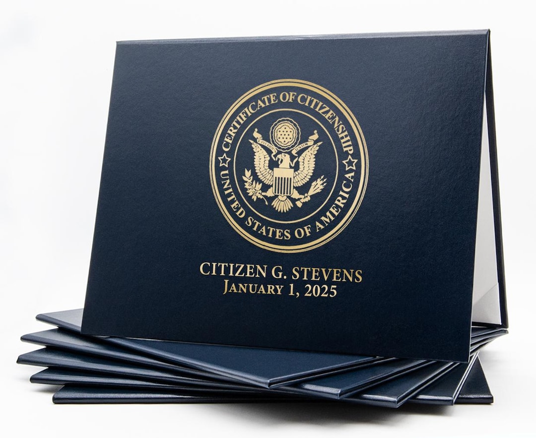 US Citizenship Certificate Cover | Personalized Non-padded Faux Leather ...