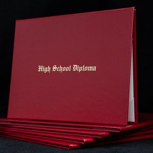 High School Diploma Cover | Old English Font on Non-padded Faux Leather ...