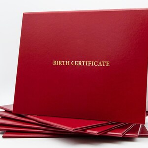 Customizable Birth Certificate Cover | Tent-style Non-padded Faux ...