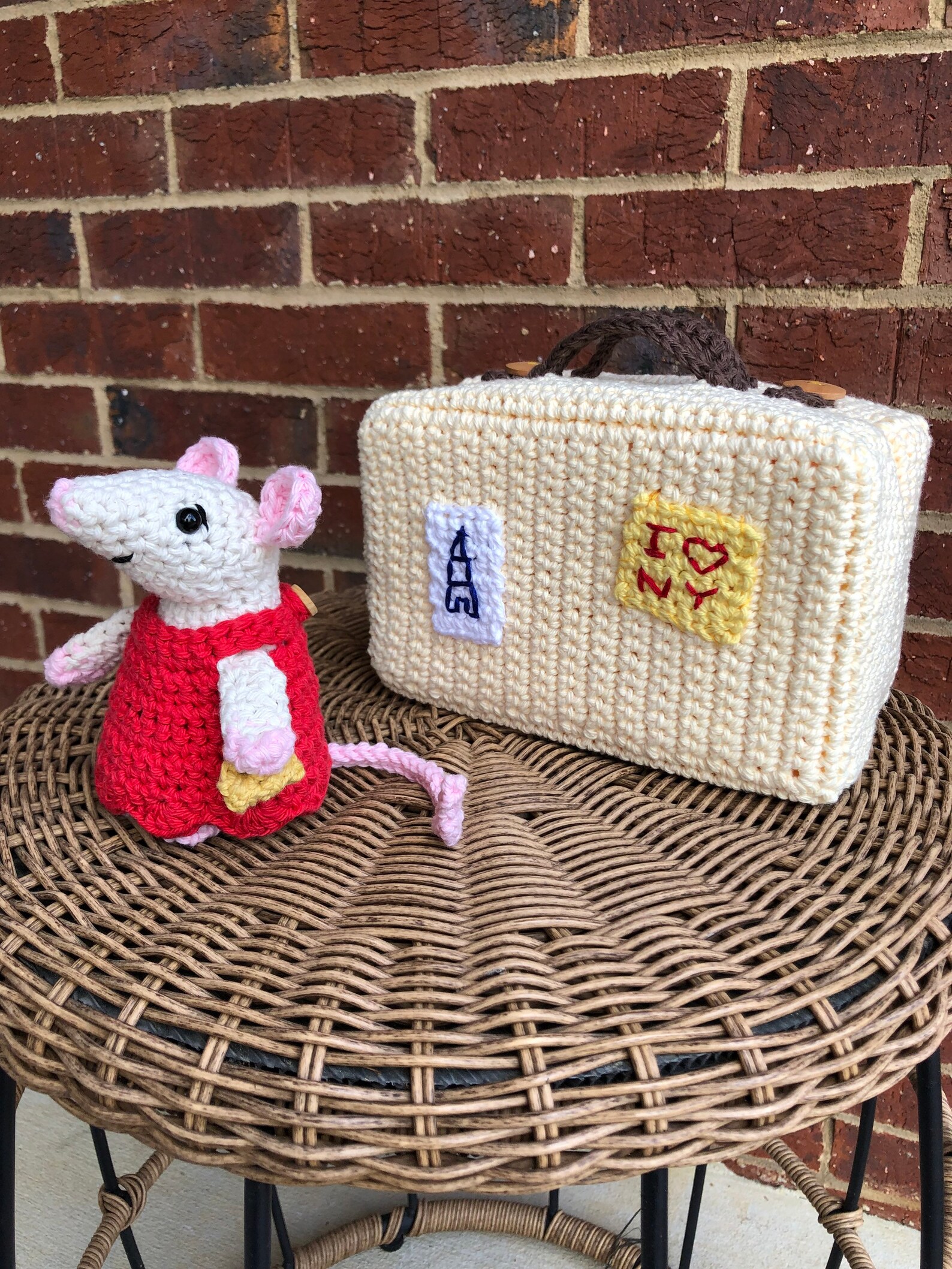 Crocheted Mouse in A Suitcase Interactive Stuffed Animal - Etsy Canada
