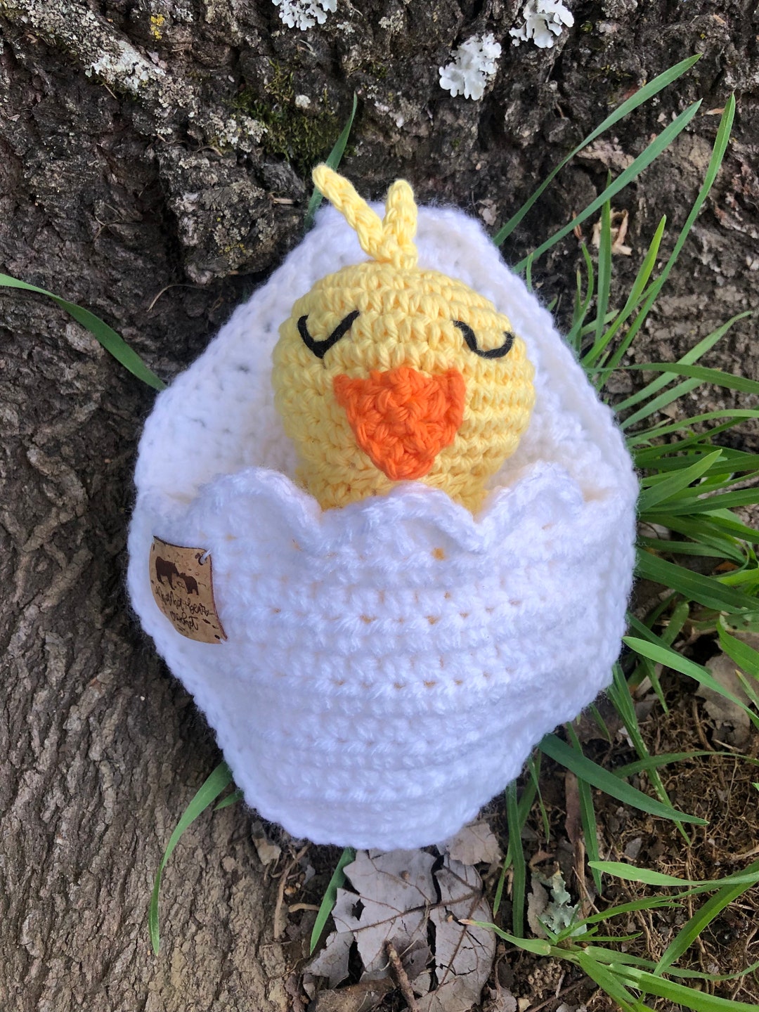 Crocheted Chick in an Egg Interactive Stuffed Animal - Montessori Play ...