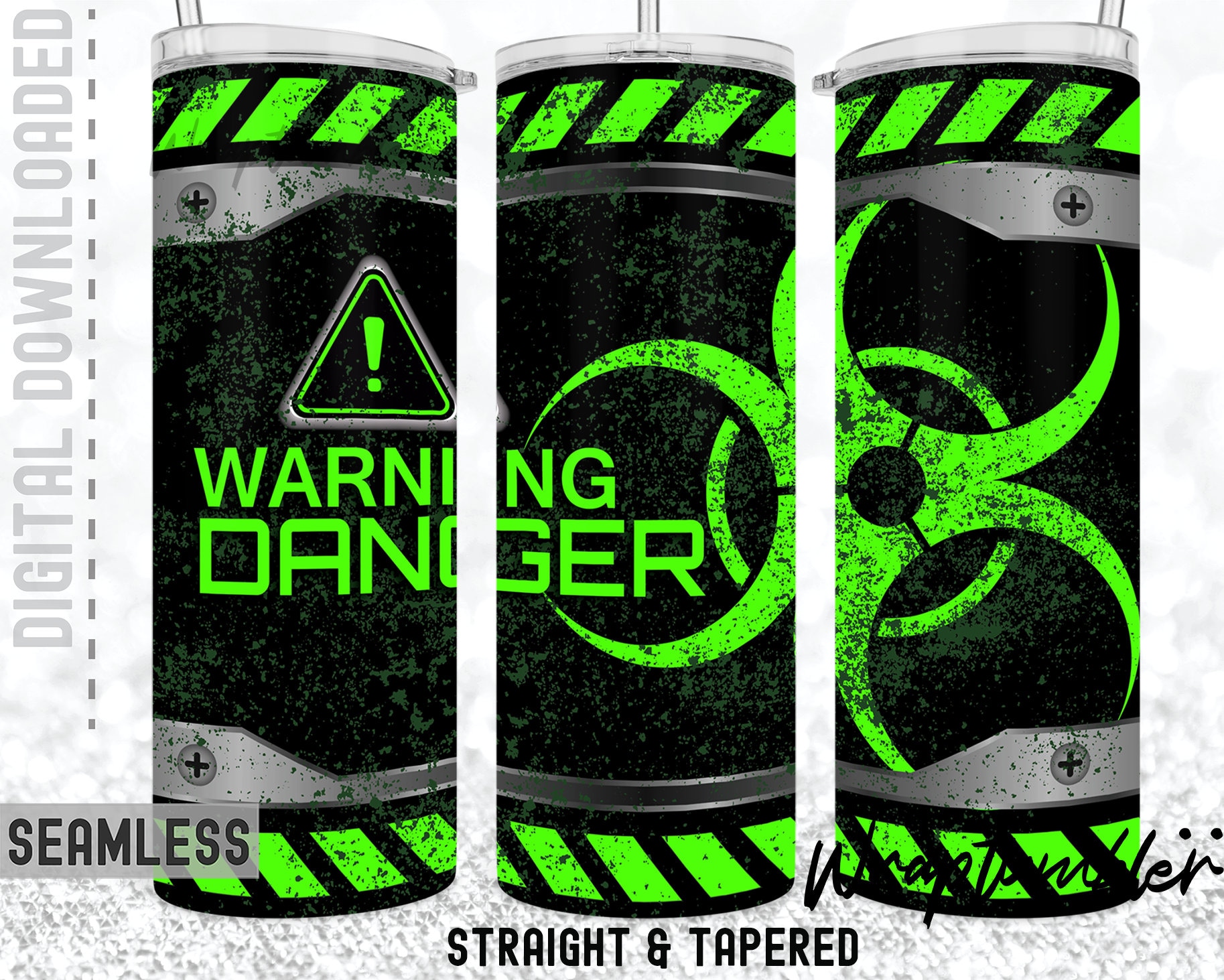 Green Bio Hazard Toxic Warning Danger 20oz Skinny Tumbler - Etsy