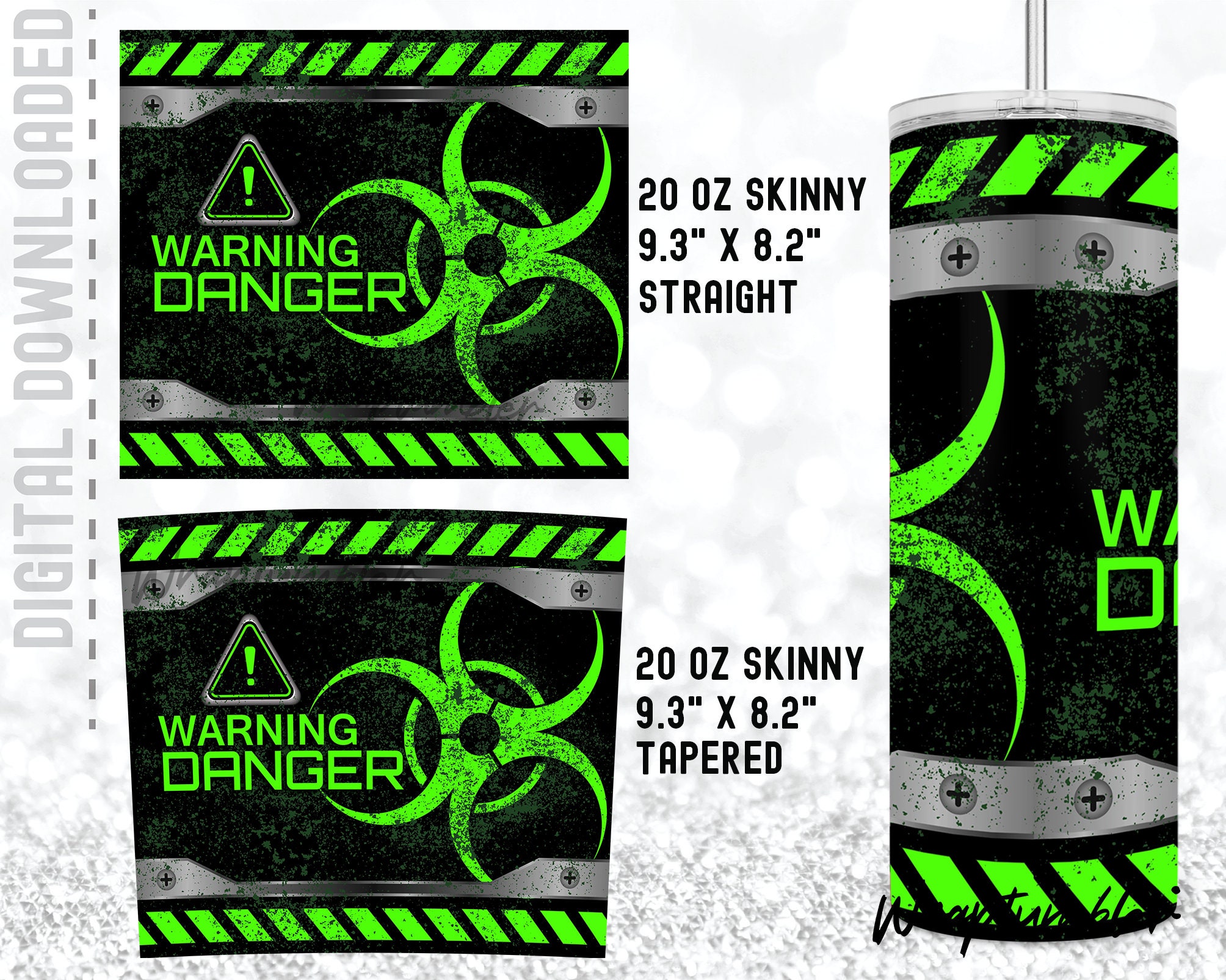 Green Bio Hazard Toxic Warning Danger 20oz Skinny Tumbler - Etsy